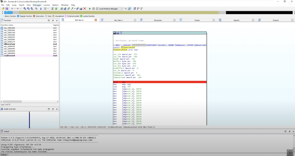 Debugging DLL Files with IDA Disassembler » TrainSec